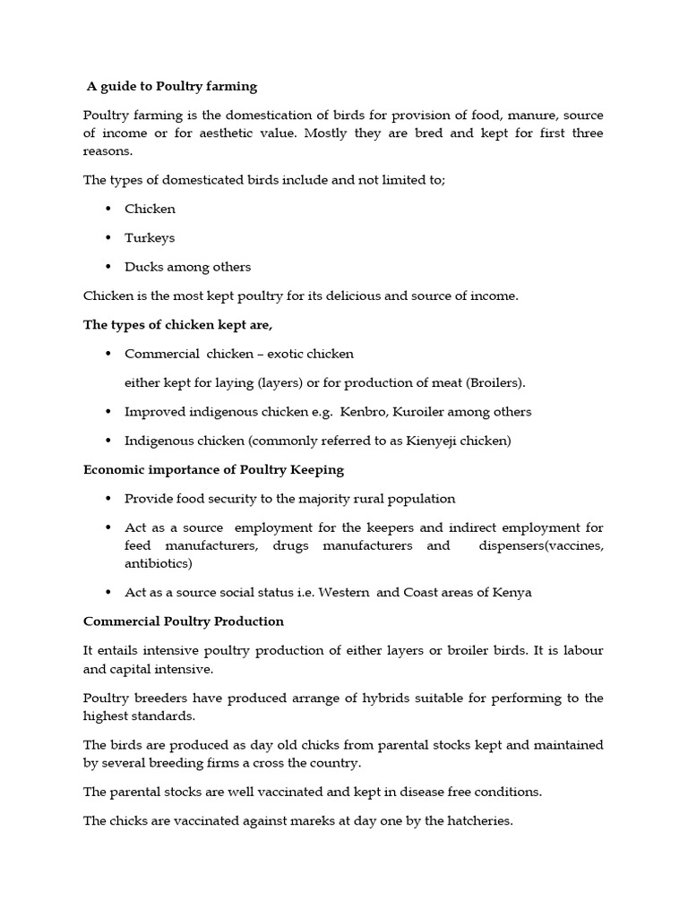 A Guide To Poultry Farming | PDF | Poultry Farming | Chicken