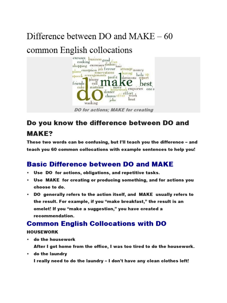 Difference Between DO and MAKE INSTIC 23 - 044921 - 084819 | PDF
