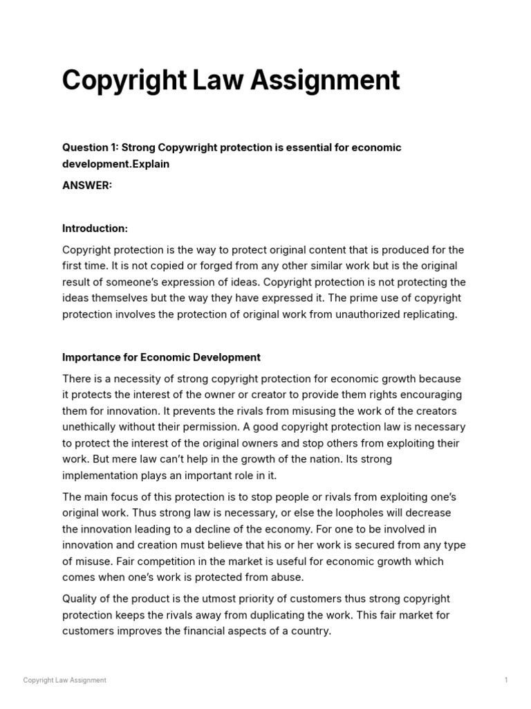 Assignment | PDF | Copyright | Intellectual Works