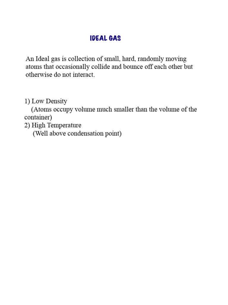 Ideal Gas | PDF | Gases | Pressure