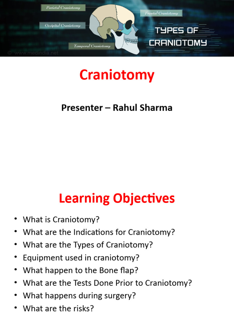 Craniotomy Types Pdf Surgery Skull