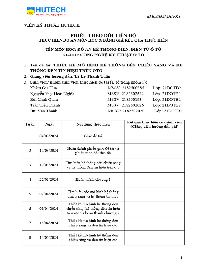 Phieu Theo Doi Tien Do - 190124 | PDF