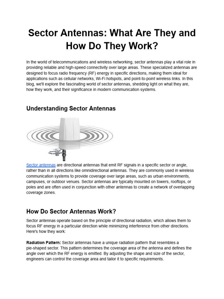 Sector Antennas: What Are They and How Do They Work? | Download Free ...