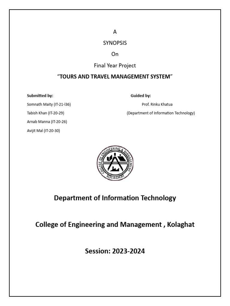 SYNOPSIS - Travel - Management - System | PDF | World Wide Web ...