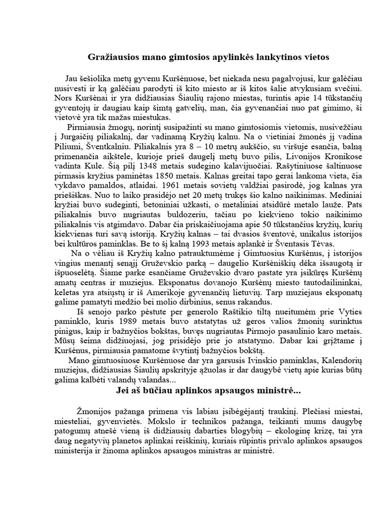 Gamta Ir Zmogus. Referatas | PDF