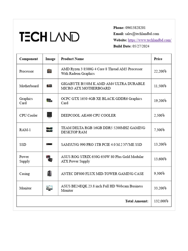 Gaming PC Build Components List | PDF
