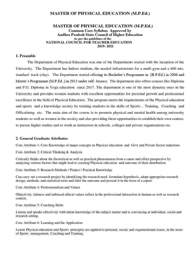 Mped Physical Education | PDF | Asana | Yoga