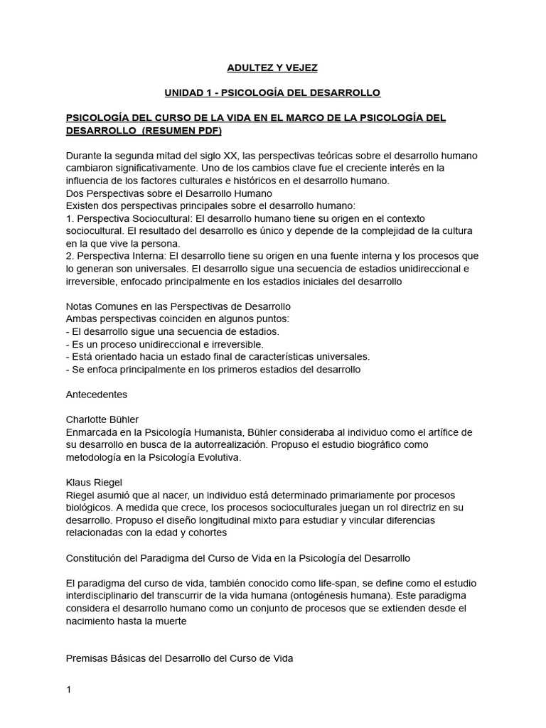 Adultez y Vejez - Resumen JP | PDF | Vejez | Adultos