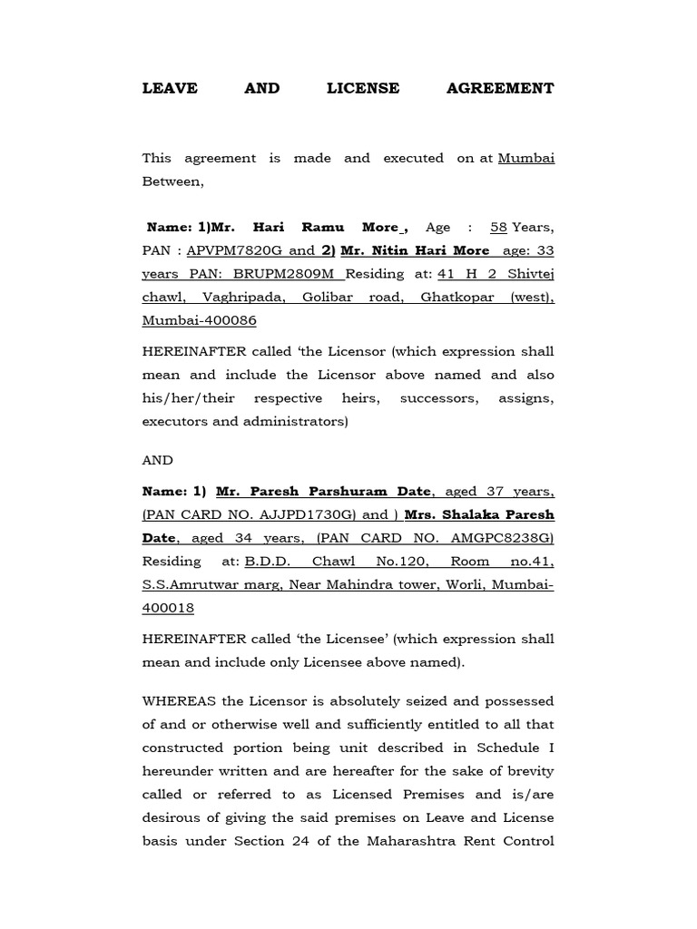 Heavy Deposit Agreement | Download Free PDF | License | Landlord