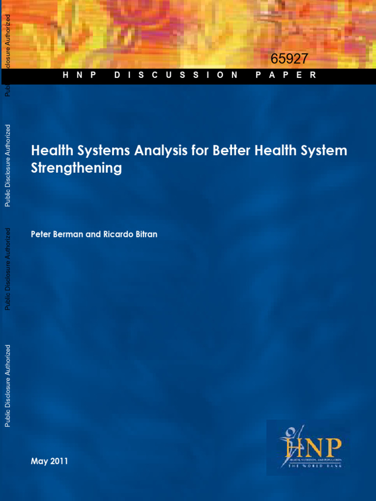 Health Systems Analysis | PDF | Millennium Development Goals | System