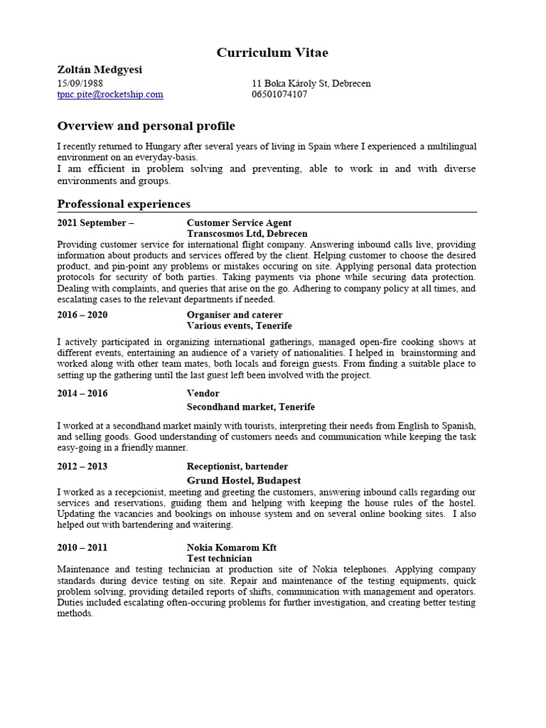 Zoltan Medgyesi | PDF | Service Industries | Computing