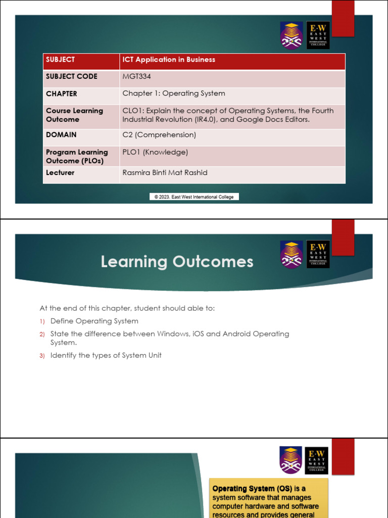 Chapter 1 - Operating System | PDF | Android (Operating System) | Operating System