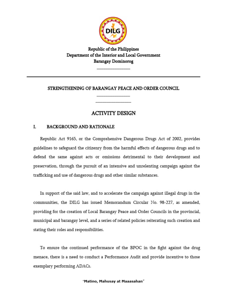 Training Design For Strengthening BADAC | PDF