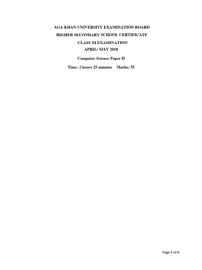 Computer Science HSSC I Paper II 1 | PDF | Osi Model | Computer Network