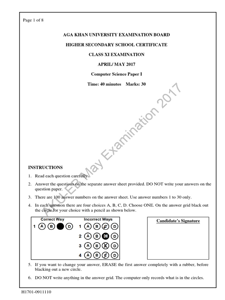 AKU-EB Class XI Computer Science Exam | PDF | Osi Model | Network Topology