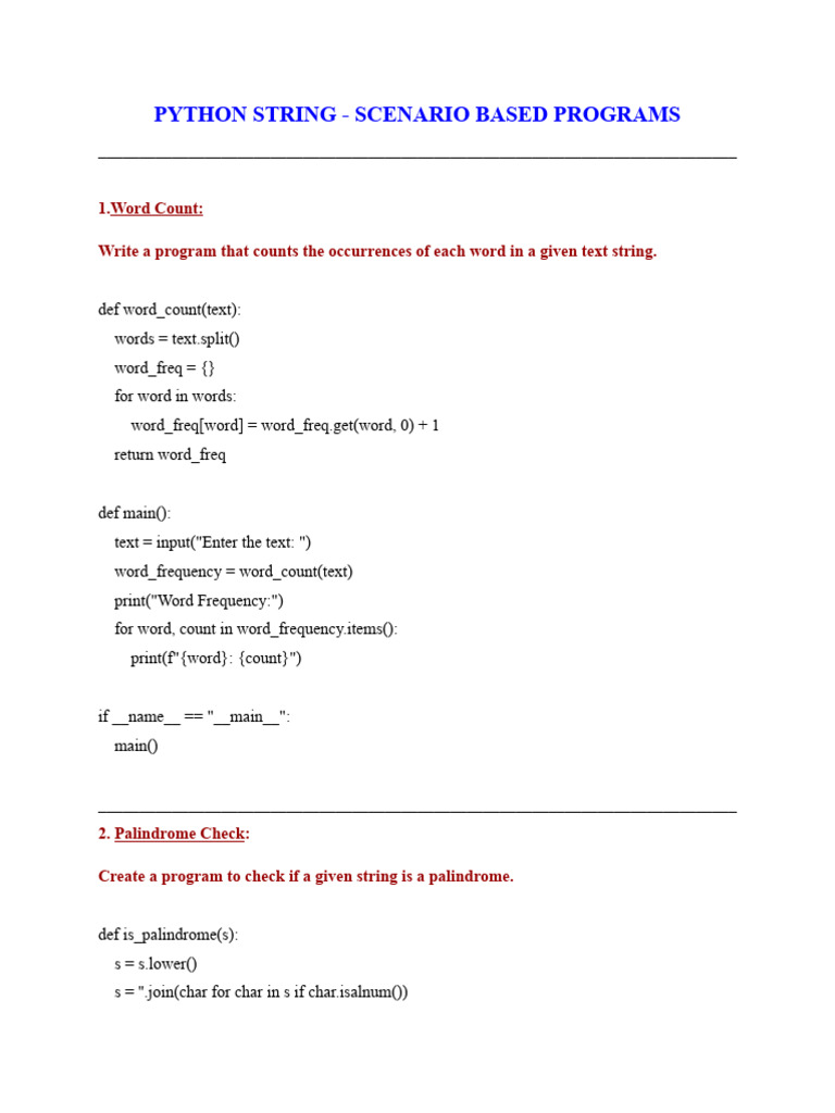 String - Scenario Based Python Programs | PDF | Phonetics | Linguistics