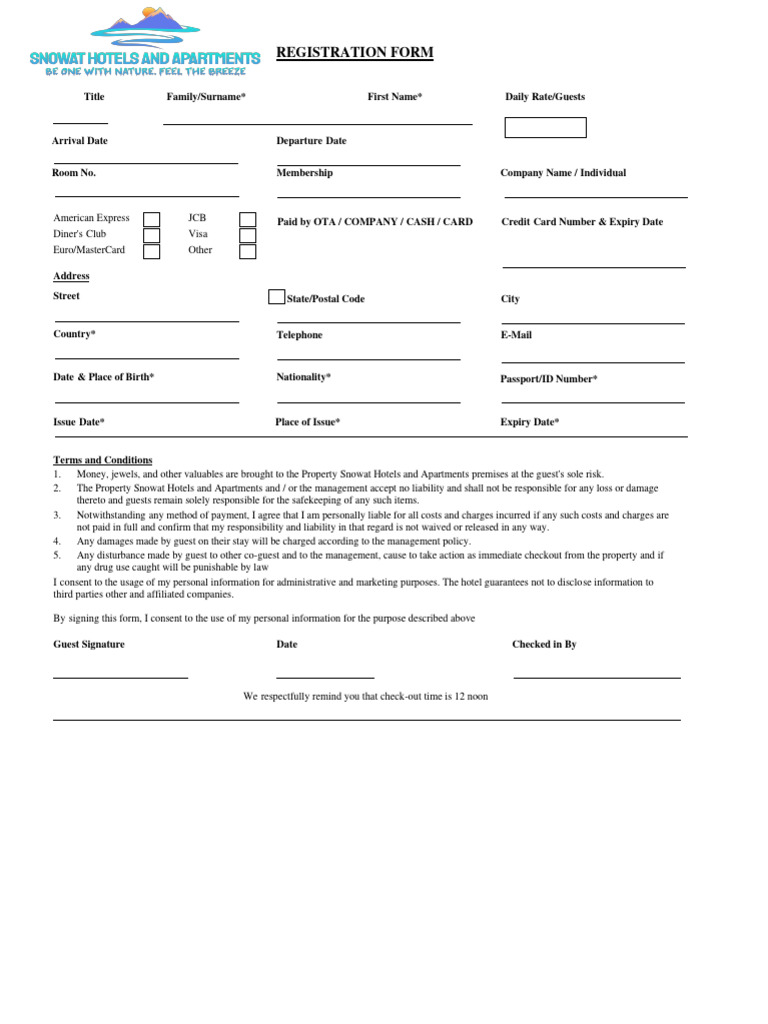 Registration Card Sample 6 | PDF | Credit Card | Financial Services