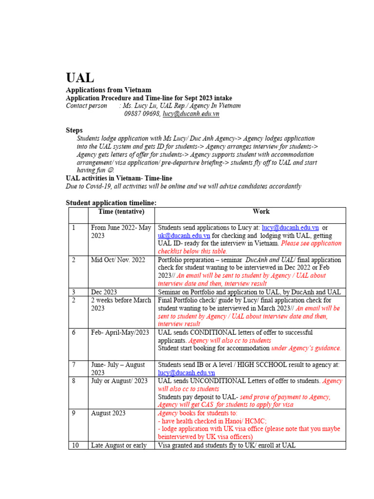 UAL Vietnam Application Guide 2023 | PDF | Career & Growth | Business