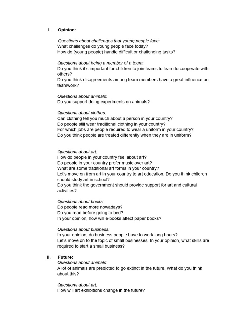 IELTS Speaking Part 3 - Question Types | PDF | Psychology | Cognitive ...