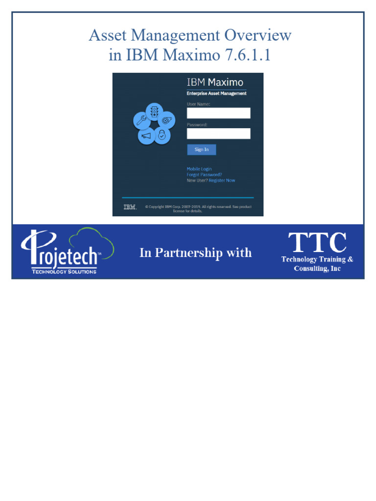 Projetech TTC OOB Asset Management Overview in Maximo 7 6 1 1 | PDF ...