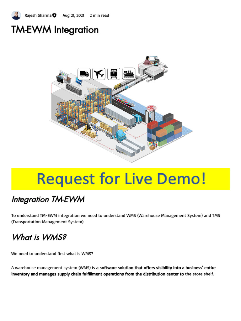 TM-EWM Integration | PDF | Warehouse | Logistics