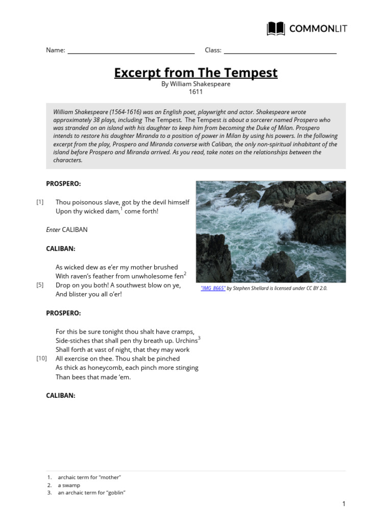The Tempest: Prospero, Miranda, Caliban | PDF | The Tempest