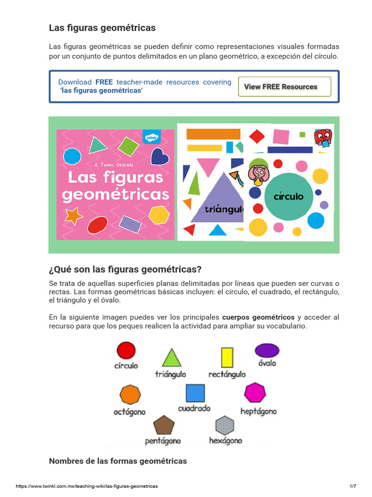 ¿Qué Son Las Figuras Geométricas - Información y Actividades | PDF | Geometría | Ángulo