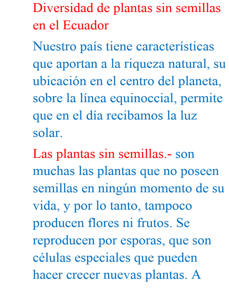 Diversidad De Plantas Sin Semillas En El Ecuador Pdf 8246