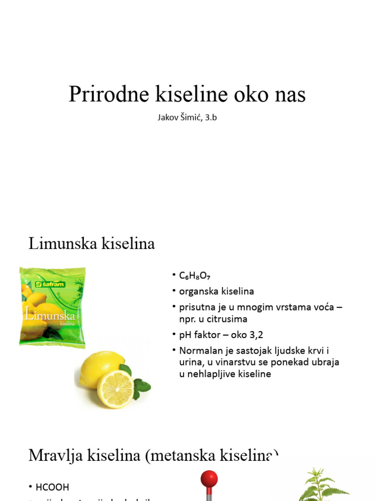 Prirodne Kiseline Oko Nas | PDF