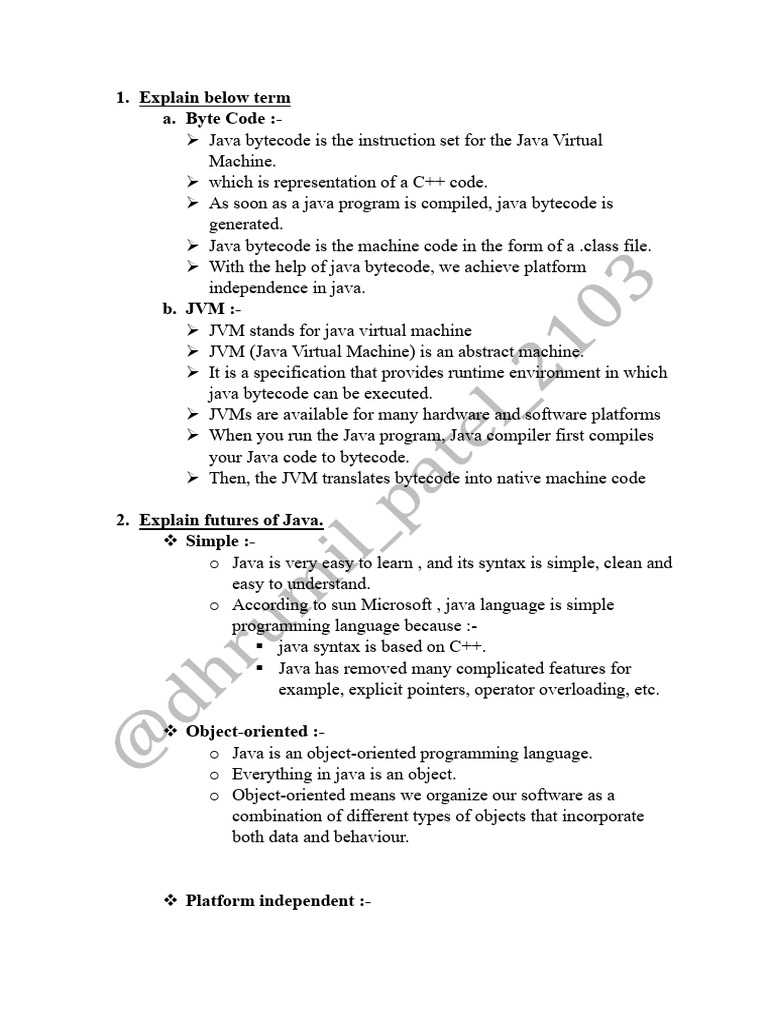 Java Model 1 Pdf Java Programming Language Java Virtual Machine