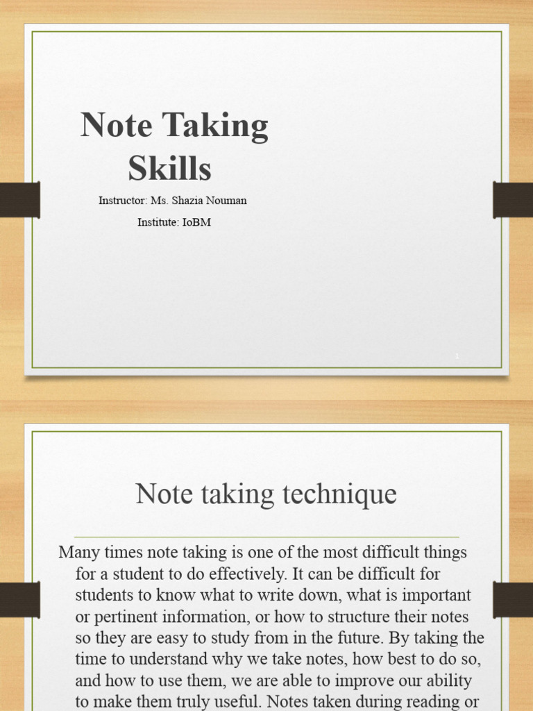 Note Taking | Download Free PDF | Lecture | Cognition