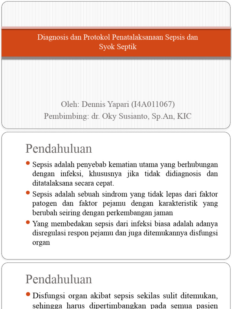 Diagnosis Dan Protokol Penatalaksanaan Sepsis Dan Syok Septik | PDF