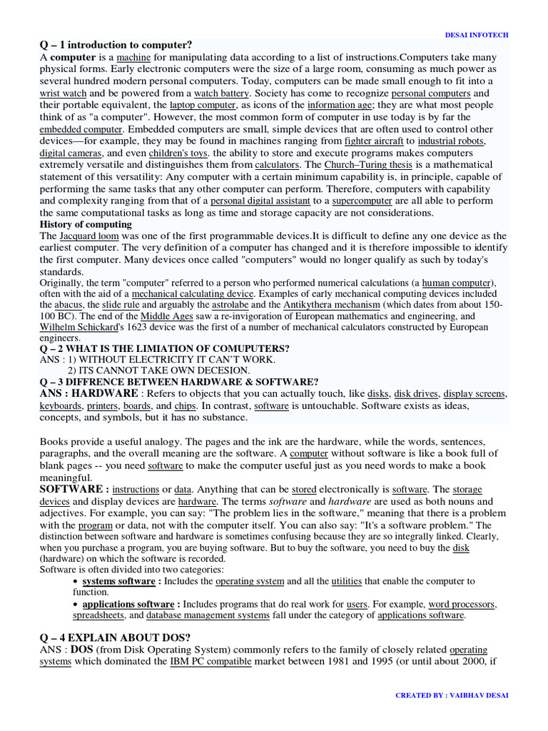 FUNDAMENTALS | PDF | Computer File | Dos