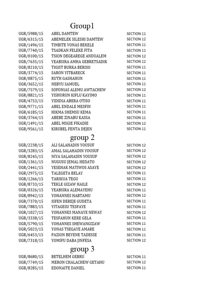 Psycology Group Assigning Manual and List of Students | PDF