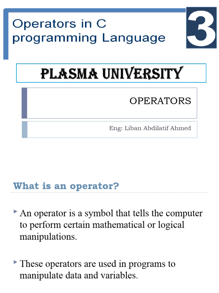 C Programming Operators Explained | PDF | Computer Programming ...