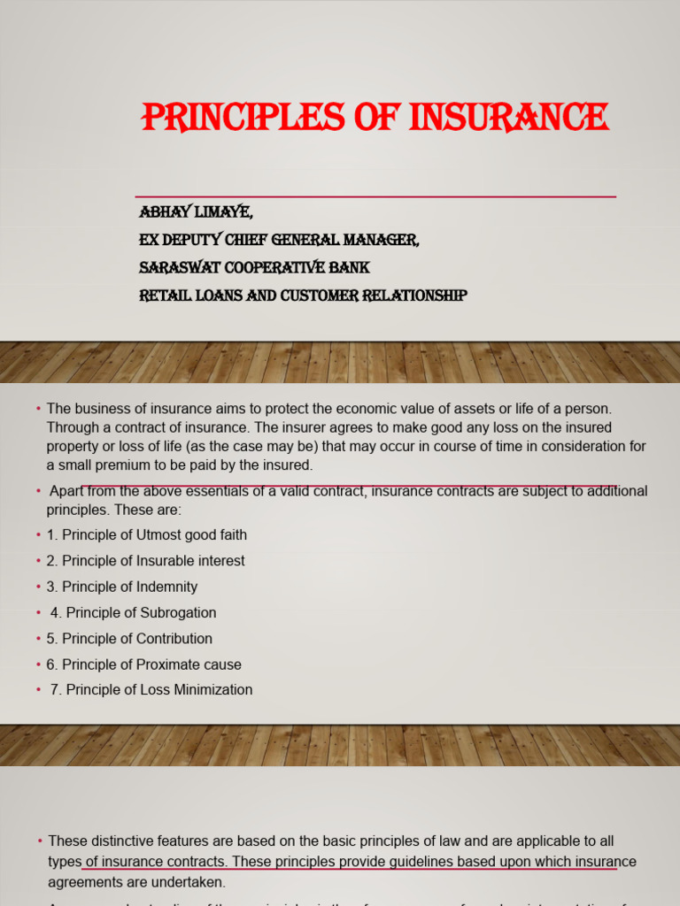 Principles of Insurance (6) | PDF | Insurance | Indemnity
