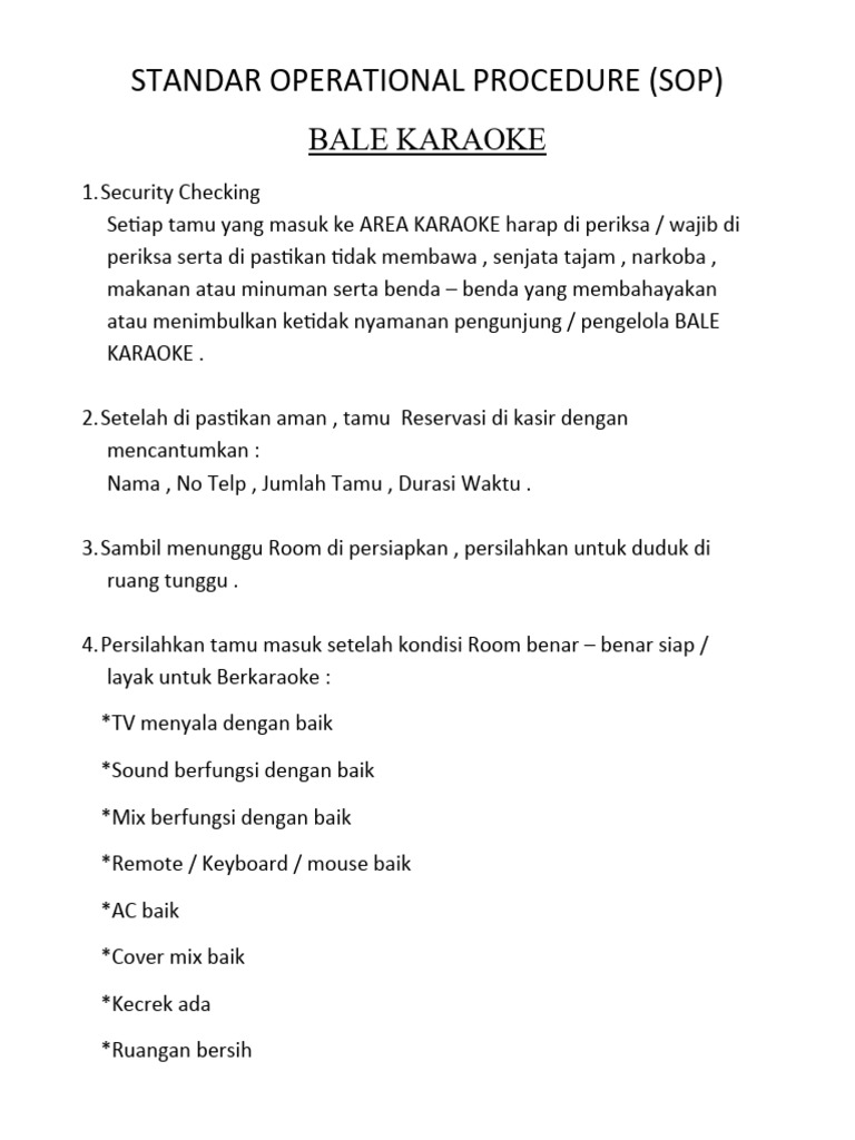 Standar Operational Procedure | PDF