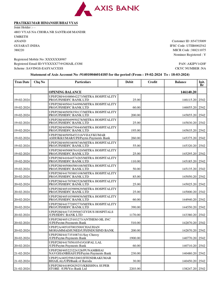 Account STMT XX4185 12032024 | PDF | Debit Card | Cheque