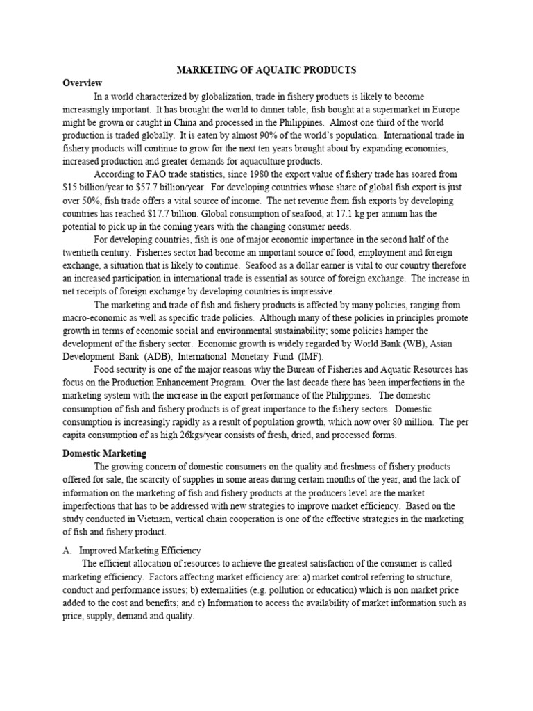 7.marketing Fish and Fishery Products, BFAR | PDF | Market (Economics ... 7.marketing Fish and Fishery Products, BFAR | PDF | Market (Economics ...