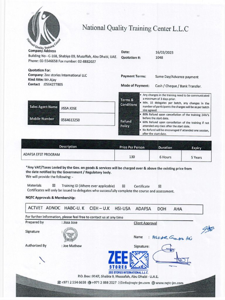 Efst Training Approved | PDF