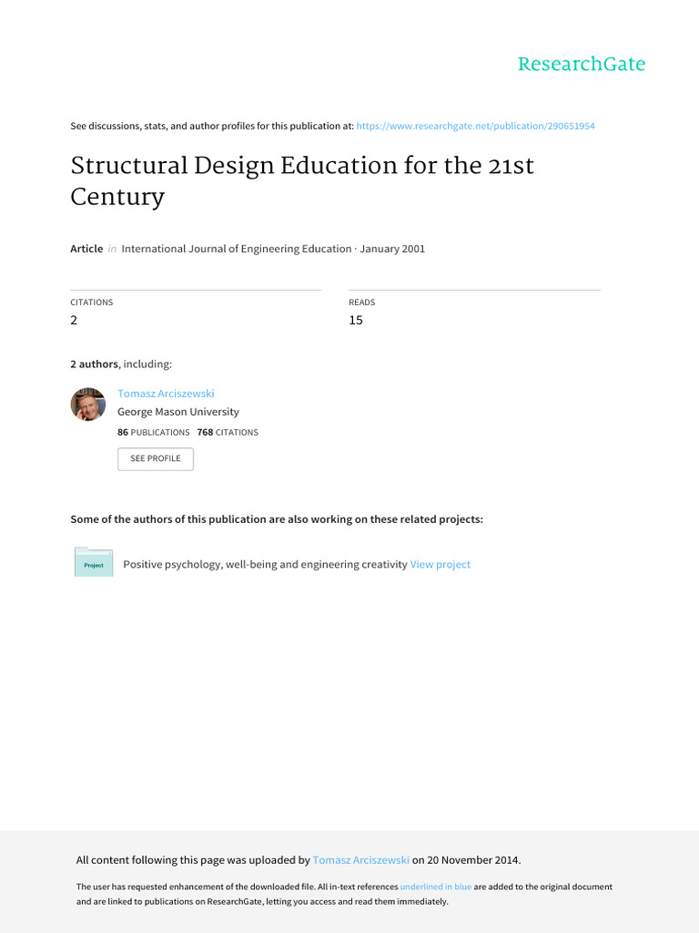 Structural Design Education For The 21st | PDF | Engineering | Design