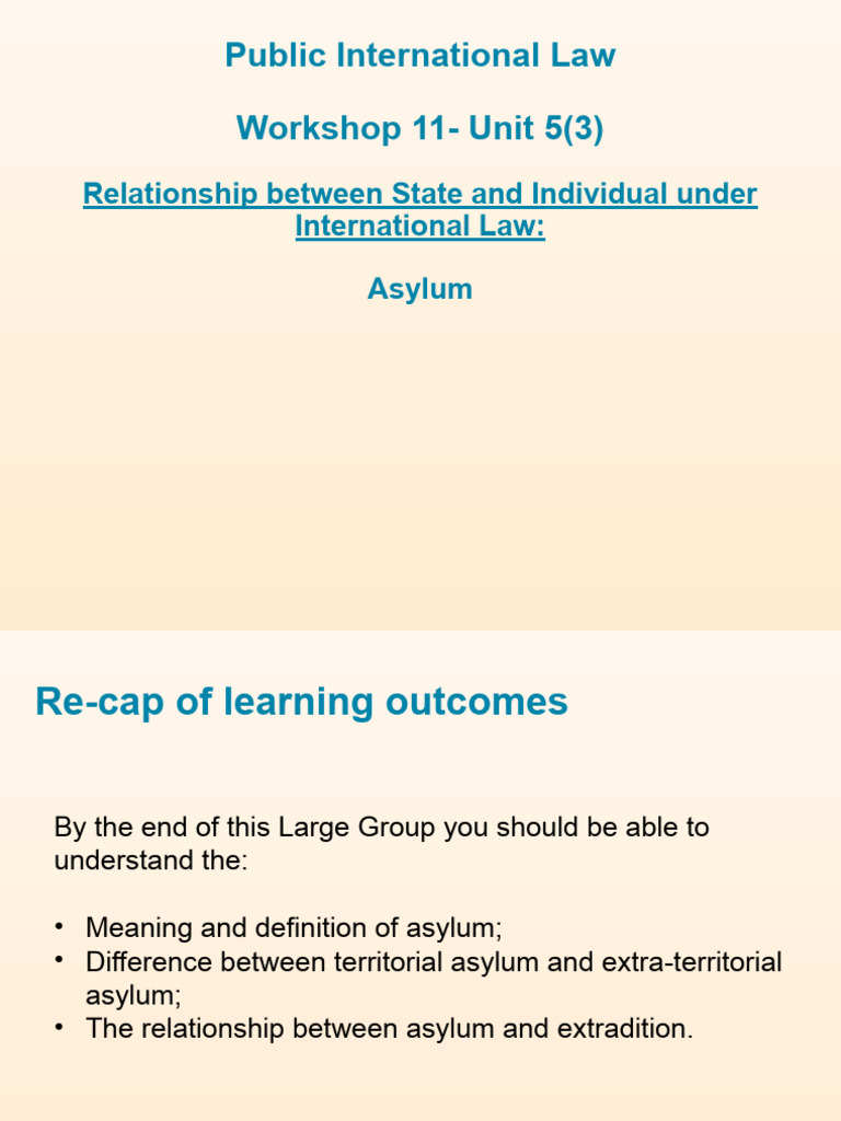 2324 - PIL - WS10 - Unit 5 (3) - Slides | PDF | Refugee | Aftermath Of War