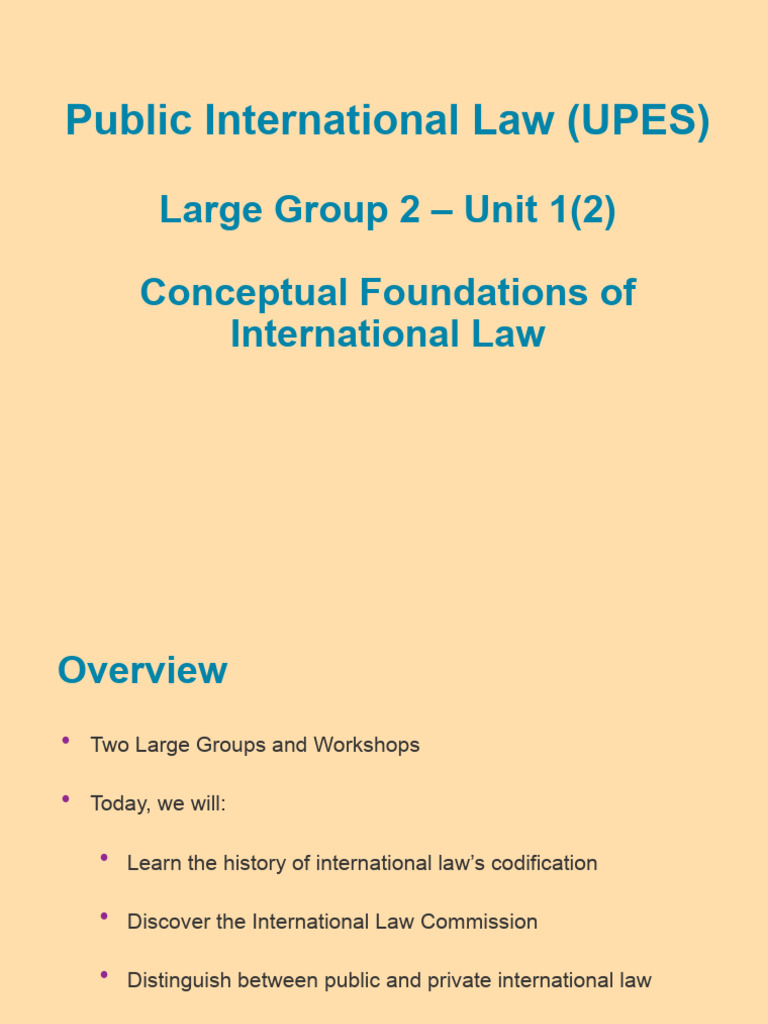2324 UPES PIL LG02 Slides | PDF | International Law | Codification (Law)