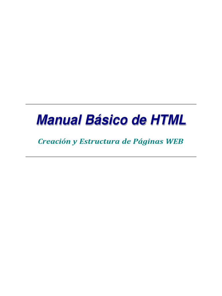 Manual Basico HTML | PDF | HTML | Red mundial
