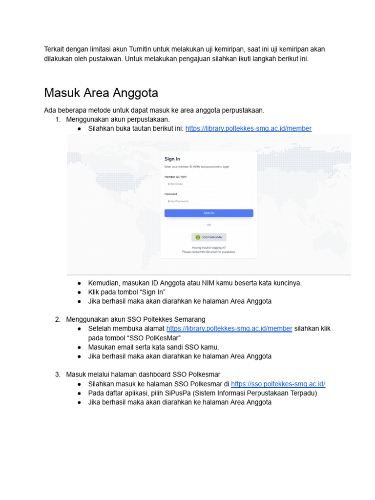 Panduan Penggunaan Turnitin Perpustakaan | PDF