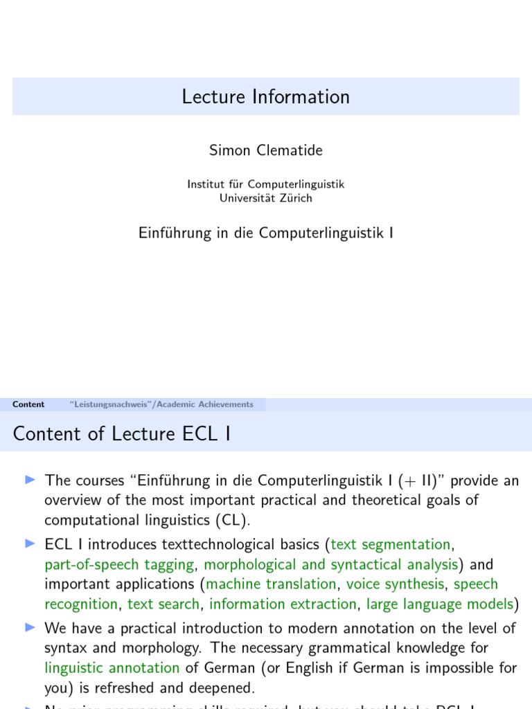 L01 Lecture Information Slides Pdf Linguistics Lecture