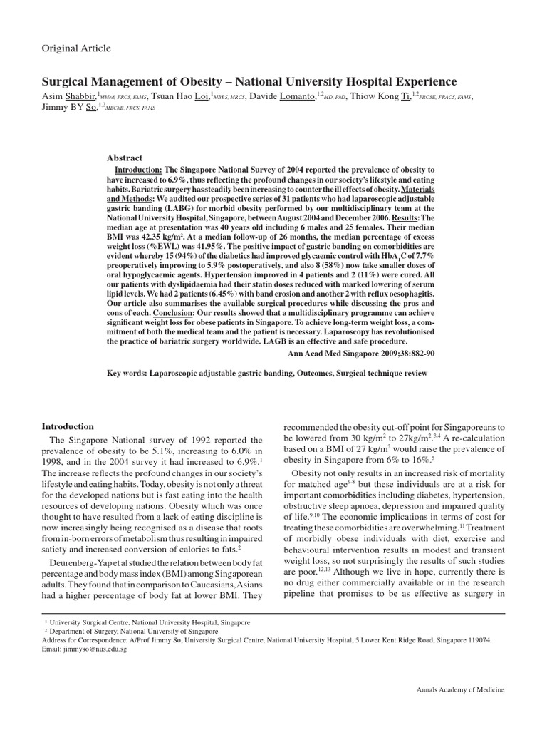 Surgical Management of Obesity National | PDF | Bariatric Surgery | Obesity