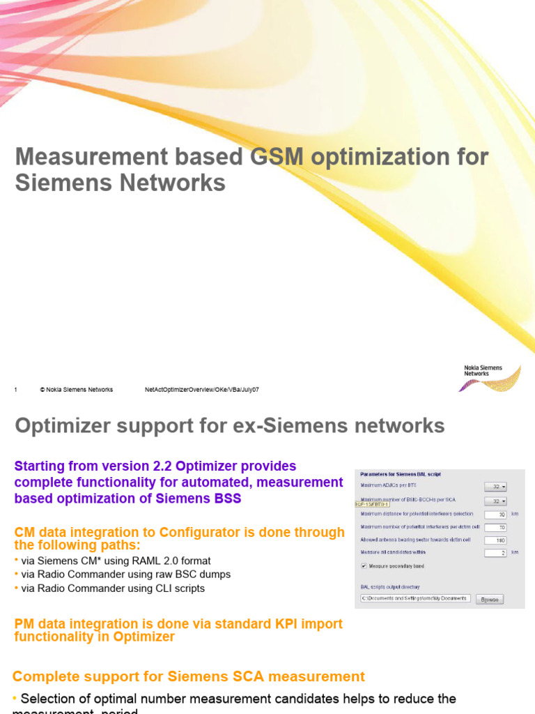 Optimizer Overview Siemens Gsm Optimization Pdf Telecommunications