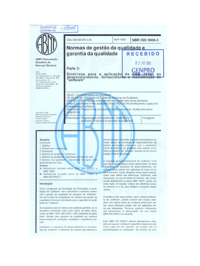 NBR Iso 9000-3 | PDF
