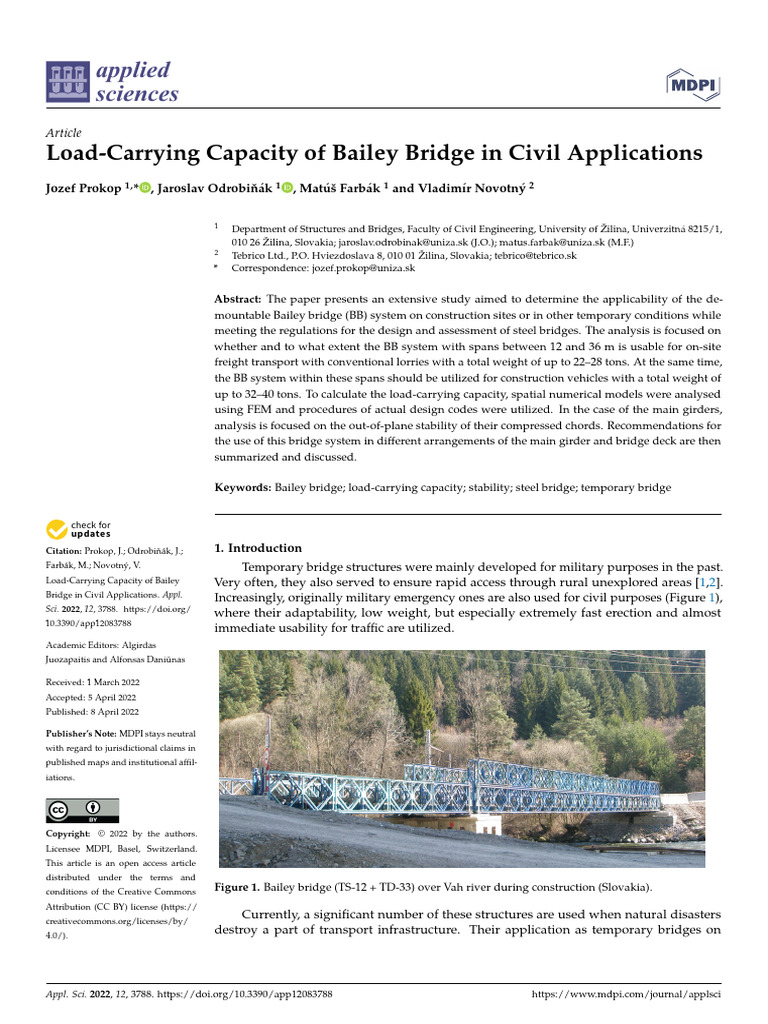 Bailey Bridge Load Capacity Analysis | PDF | Bridge